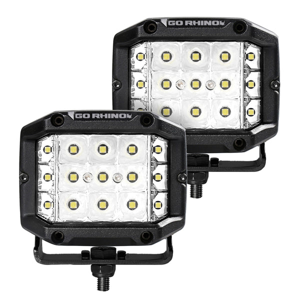 Go Rhino Xplor Bright Series Sideline Cube LED Spot Light Kit (Surface ...